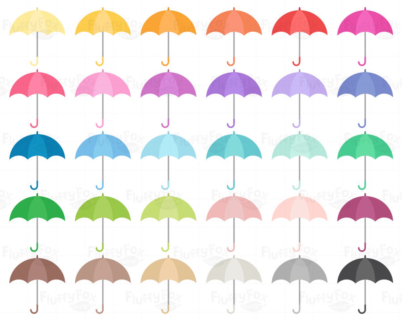 Umbrella Clipart Umbrellas Clip Art Parasol Rainy Day Rain | Etsy