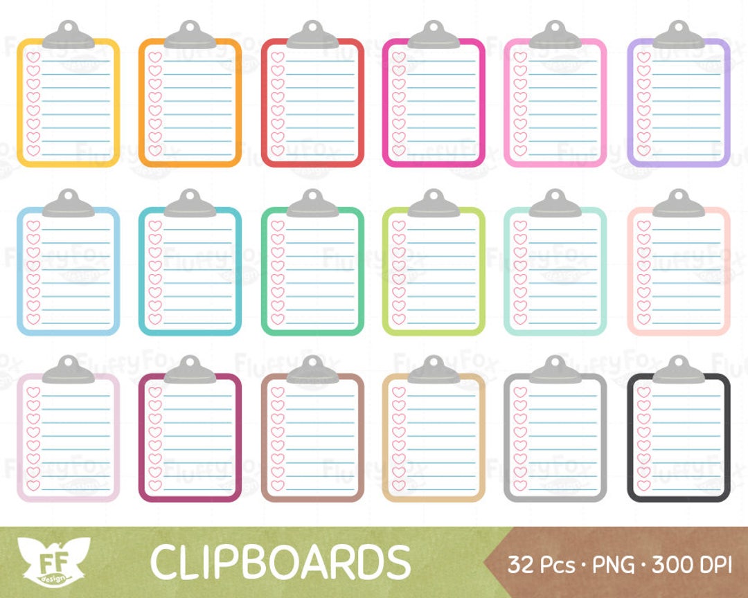 Clipboard Clipart, To-do List Clip Art, Paper Clip Board Note Mark ...