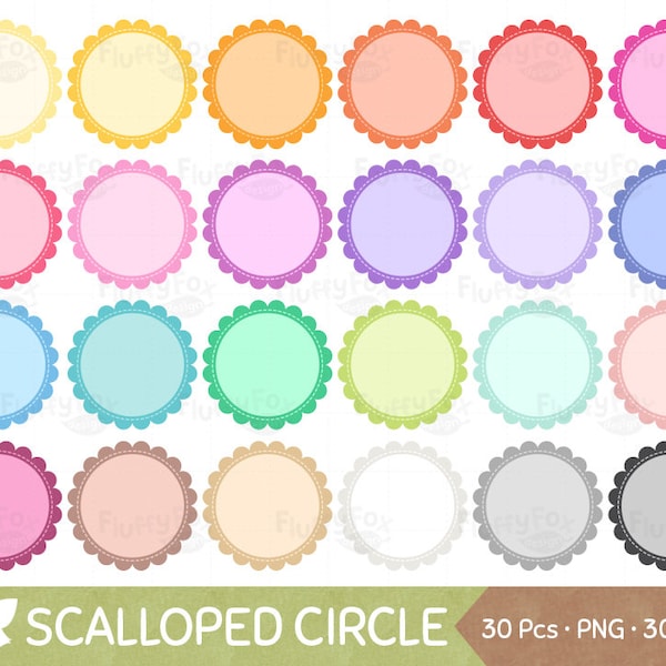 Scalloped Labels - Etsy