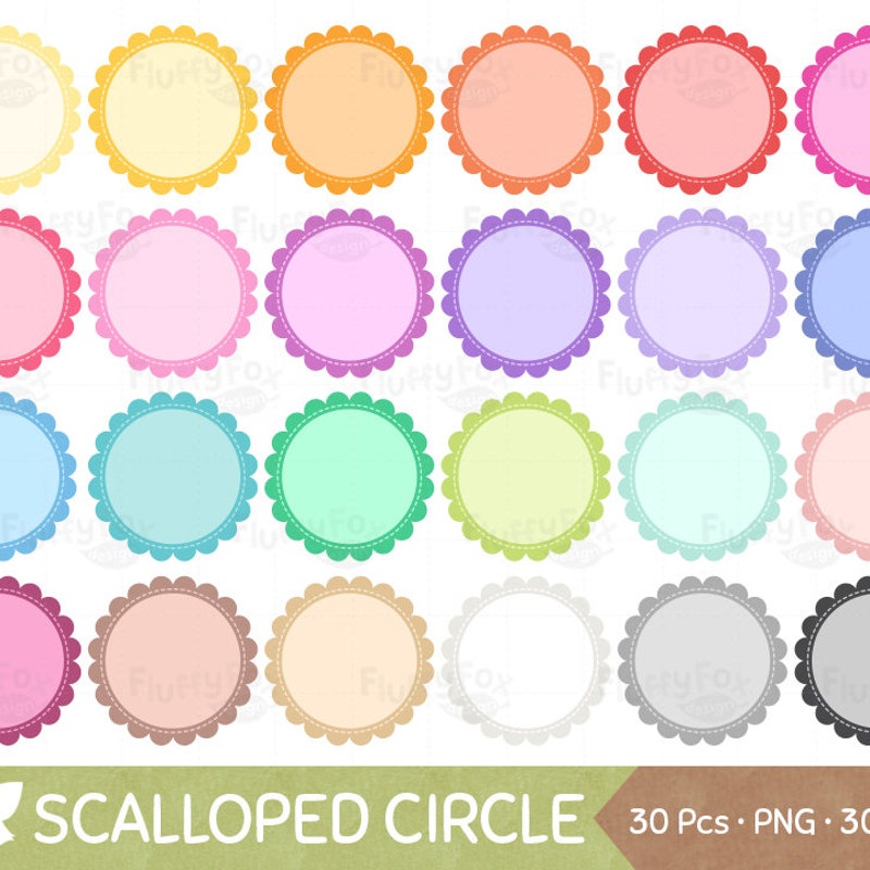 Scalloped Labels - Etsy