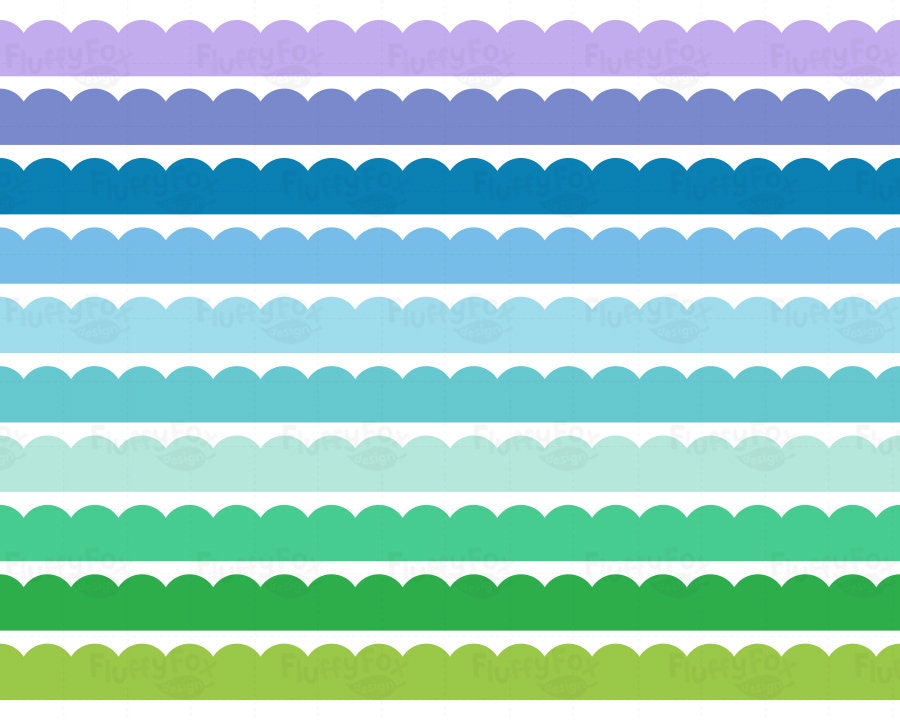 Rainbow Scalloped Border Clipart, Scallop Borders Clip Art, Colorful ...