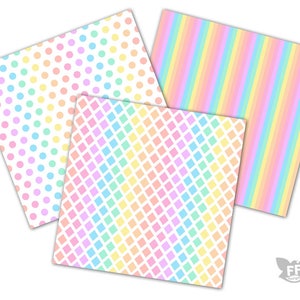 Pastel Rainbow Digital Paper, Soft Color Seamless Pattern, Colorful ...