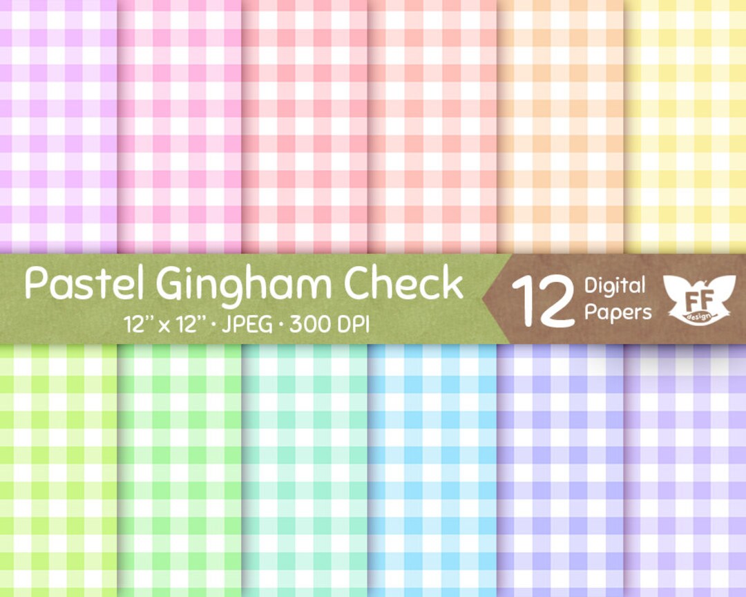 Pastel Gingham Check Digital Paper, Seamless Pattern, Tileable ...