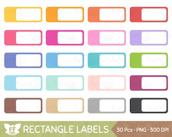 Rectangle Label Clipart Frame Clip Art Cute Blank Box Coupon | Etsy