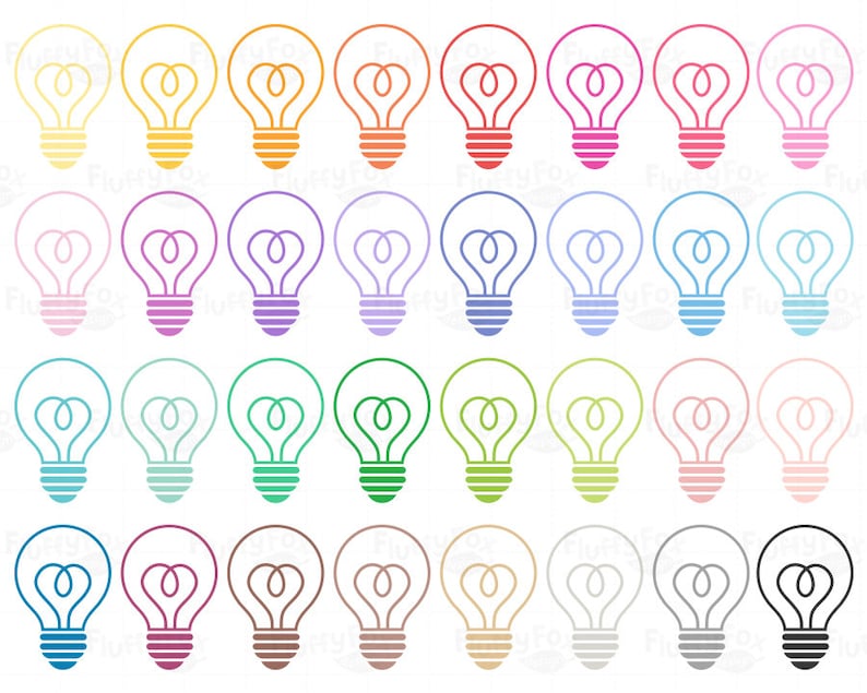 Light Bulb Clipart Lamp Bulbs Clip Art Electricity Electric | Etsy