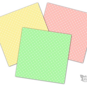 Pastel Rainbow Polkadot Digital Paper, Soft Light Multicolor Dots ...