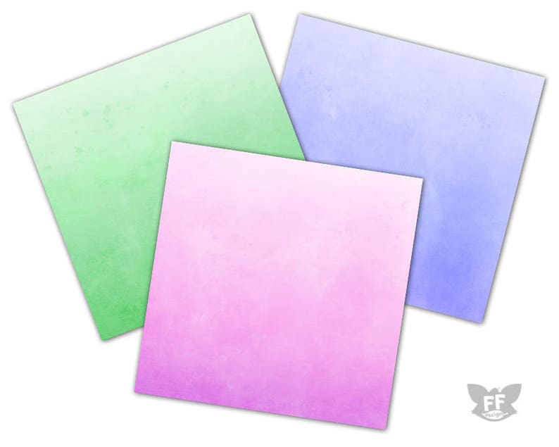 Ombre Watercolor Digital Paper, Soft Color Pastel Calm Painted Texture ...