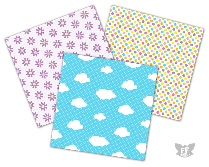 Springtime Digital Paper, Spring Time Papers, Seamless Pattern ...