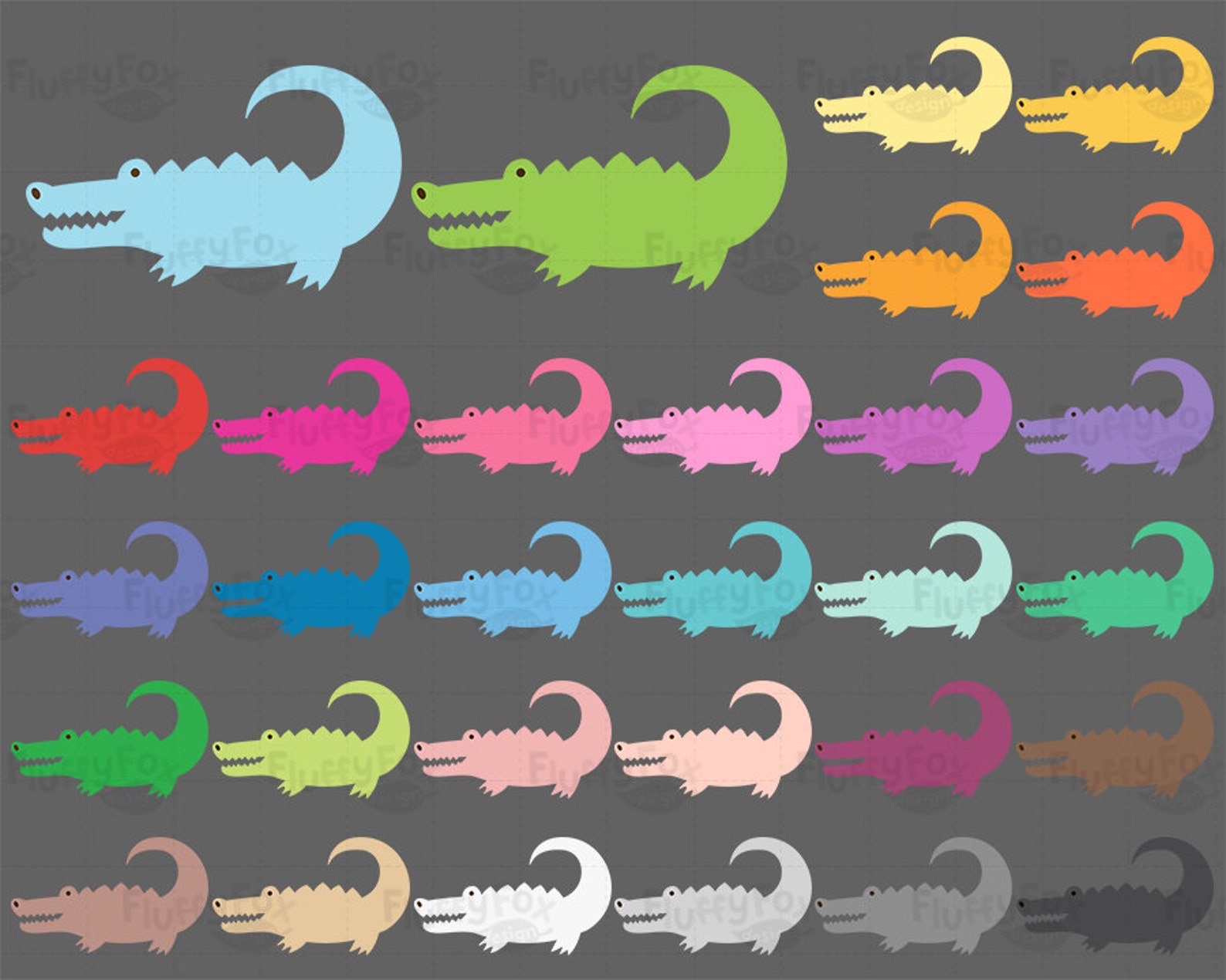 Alligator Clipart, Crocodile Gator Cartoon Graphic Clip Art Cute ...