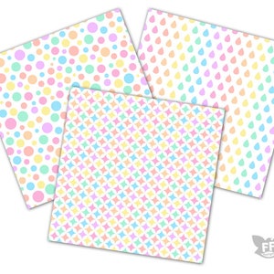 Pastel Rainbow Digital Paper, Soft Color Seamless Pattern, Colorful ...