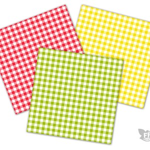 Gingham Check Digital Paper, Seamless Pattern, Tileable Background ...