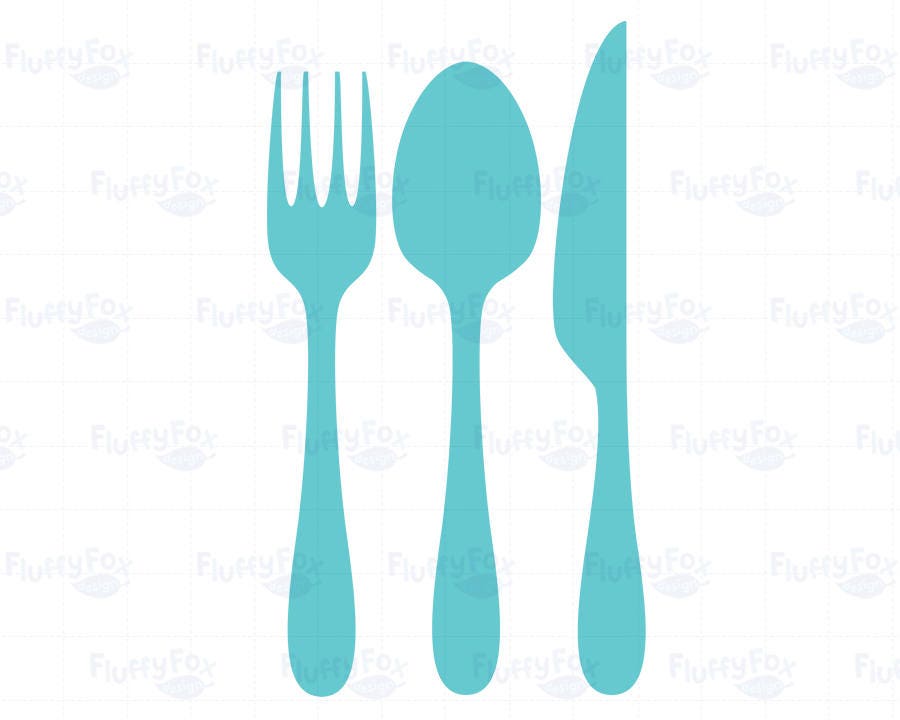 Cutlery Clipart Eating Utensils Silverware Spoon Knife Fork | Etsy
