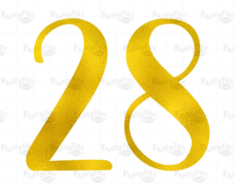 Gold Foil Number Clipart Golden Numbers Clip Art Kids - Etsy