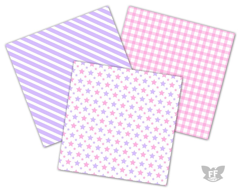 Pastel Pink and Purple Digital Paper, Seamless Pattern Tileable ...