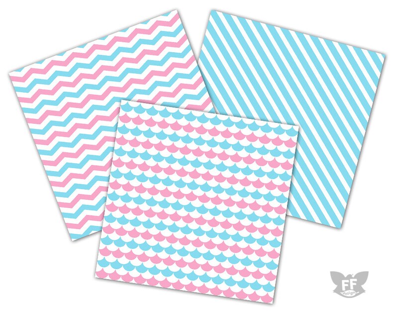 Pastel Pink and Blue Digital Paper Seamless Pattern Tileable - Etsy