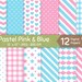 Pastel Pink and Blue Digital Paper, Seamless Pattern, Tileable ...