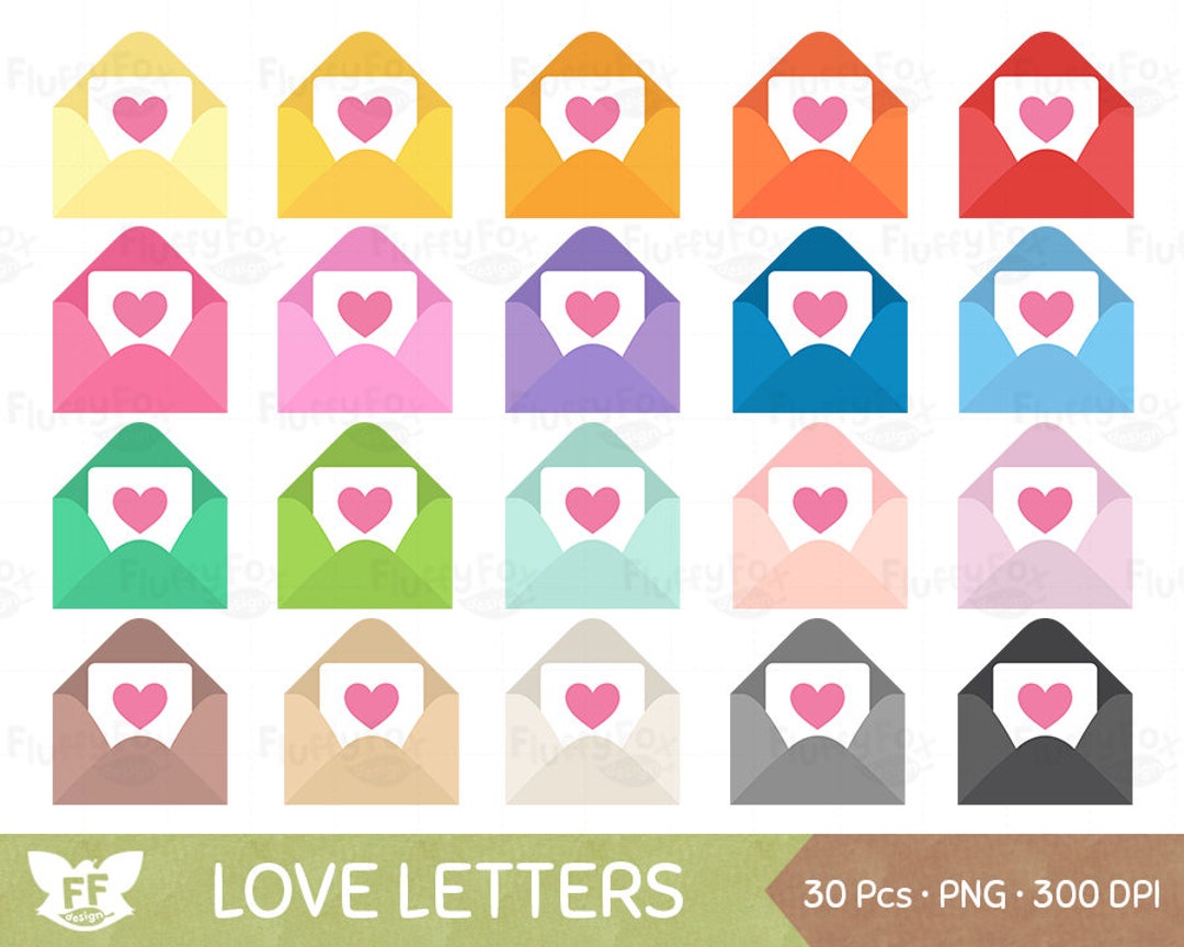 Love Letter Clipart, Valentine Mail Cliparts, Envelope Clip Art, Cute ...