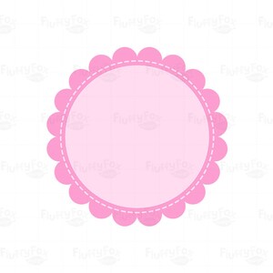 Scalloped Circle Label Clipart, Scallop Frames Clip Art, Banner Tag ...