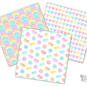 Pastel Rainbow Digital Paper, Soft Color Seamless Pattern, Colorful ...