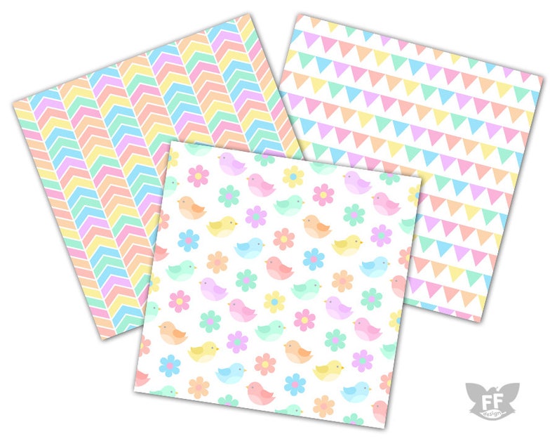 Pastel Rainbow Digital Paper, Soft Color Seamless Pattern, Colorful ...