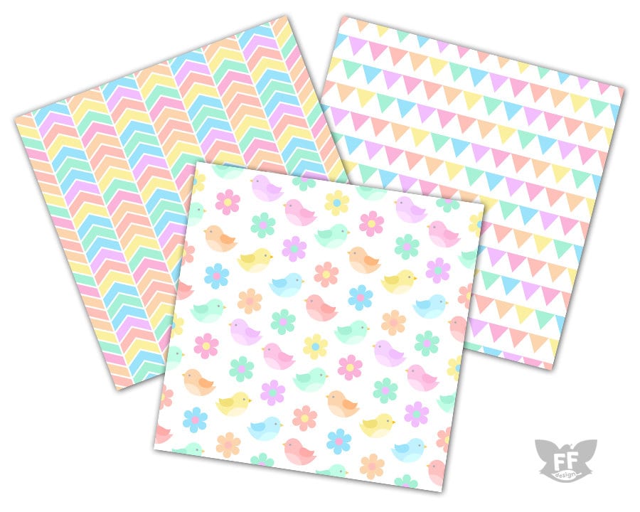 Pastel Rainbow Digital Paper Soft Color Seamless Pattern - Etsy