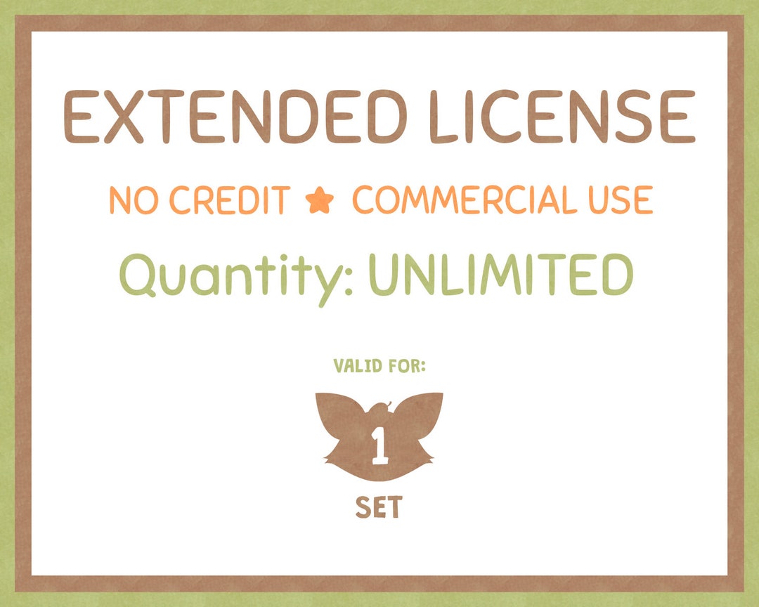 No Credit Extended License for ONE Set of Clip Art or Digital Paper ...