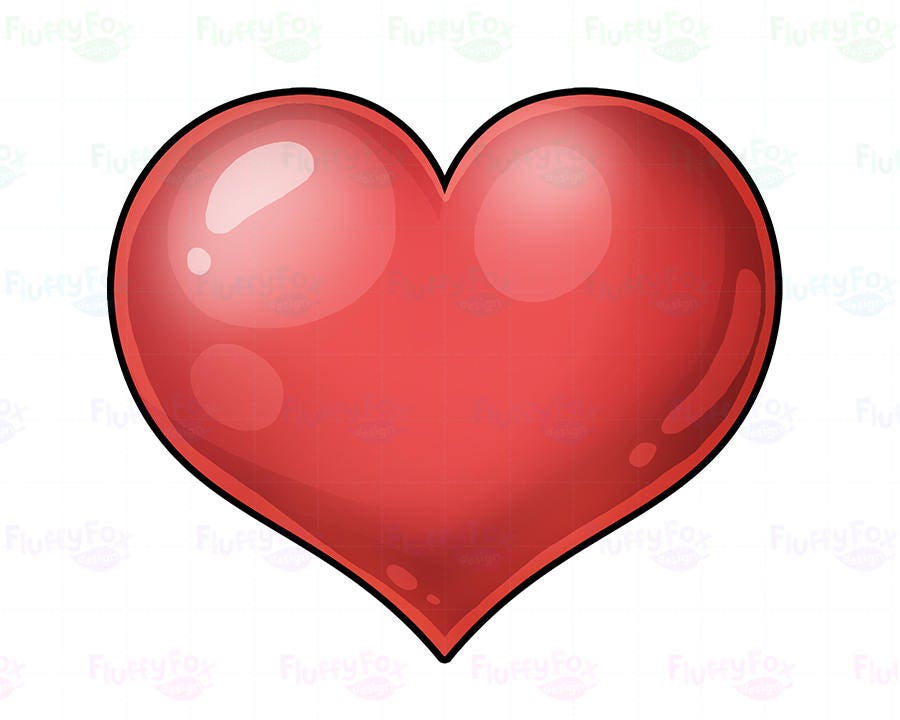 Shiny Heart Clipart, Kawaii Hearts Clip Arts, Cute Bright Love Clip Art ...