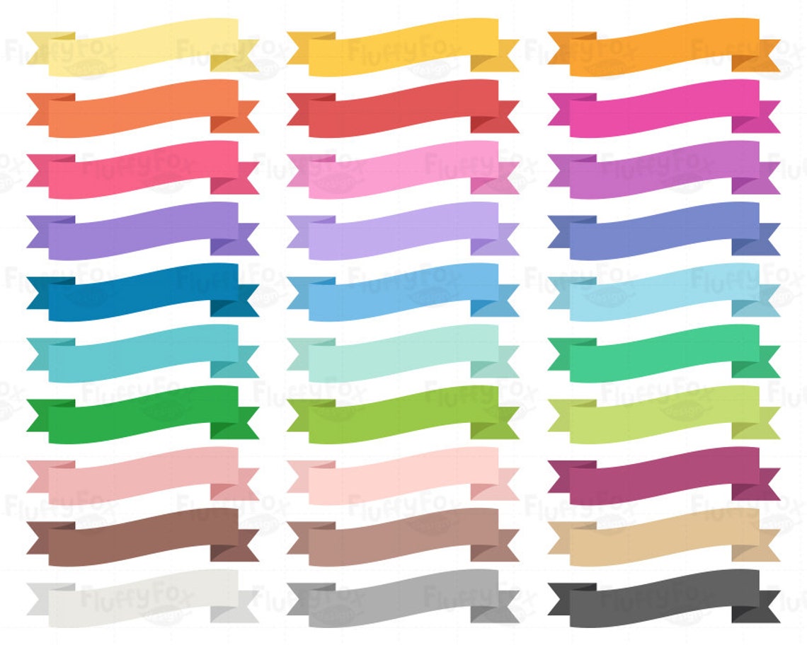 Ribbon Banner Clipart Label Clip Art Ribbons Cliparts - Etsy