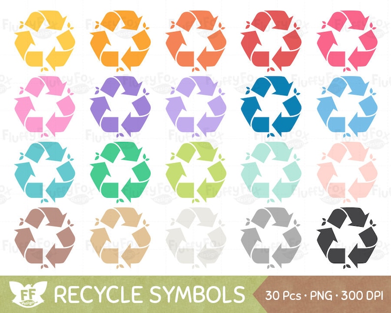 Recycle Symbol Clipart Recycling Clip Art Eco Environment | Etsy
