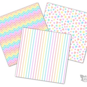 Pastel Rainbow Digital Paper, Soft Color Seamless Pattern, Colorful ...