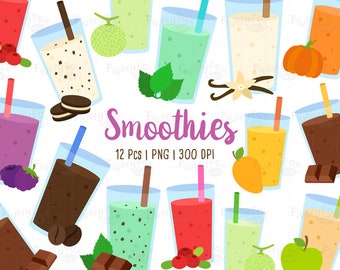 Fresh Smoothies Clipart Set Clip Art Set of Fruit (Download Now) - Etsy