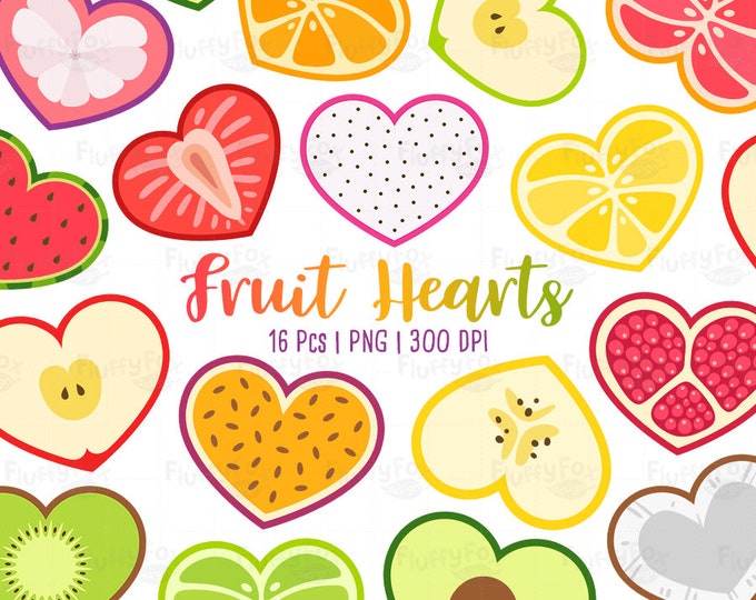 Fruits Clipart, Fruit Clip Art, Grape Banana Pineapple Apple Blueberry ...