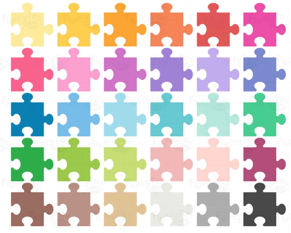 Puzzle Piece Clipart Jigsaw Puzzles Clip Art Game Toys Kids | Etsy