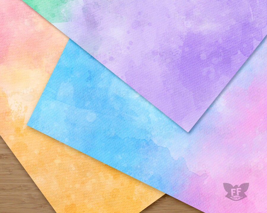 Ombre Watercolor Digital Paper Bright & Soft Color | Etsy
