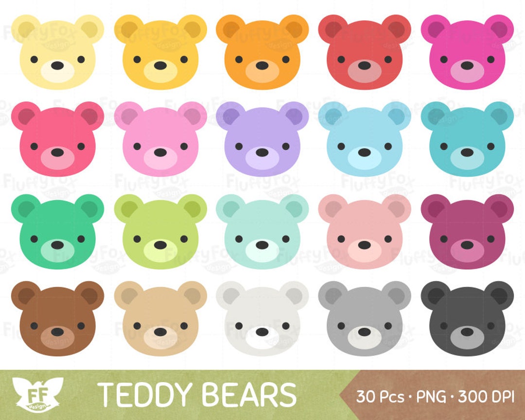 Teddy Bear Clipart, Teddy Bears Clip Art, Cute Cartoon Face Woodland ...