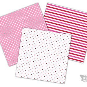 Valentine's Day Digital Paper, Valentine Papers Love Letter Heart Red ...