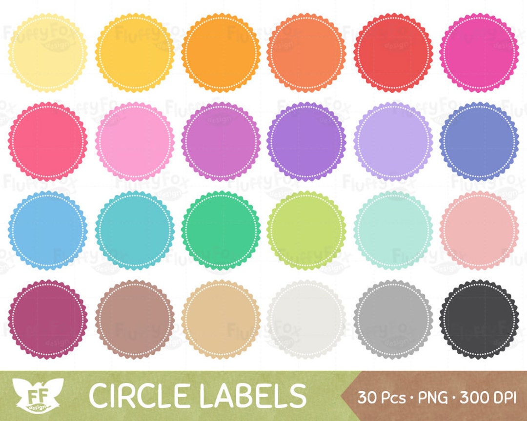 Circle Label Clipart, Circular Frames Clip Art, Banner Tag Circles ...
