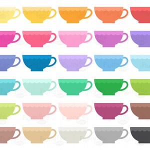 Teacup Clipart, Tea Cup Clip Art, Rainbow Morning Hot Cups Coffee Latte ...