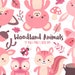 Pink Woodland Animals Clipart, Forest Animal Clip Art, Wild Cute Fox ...