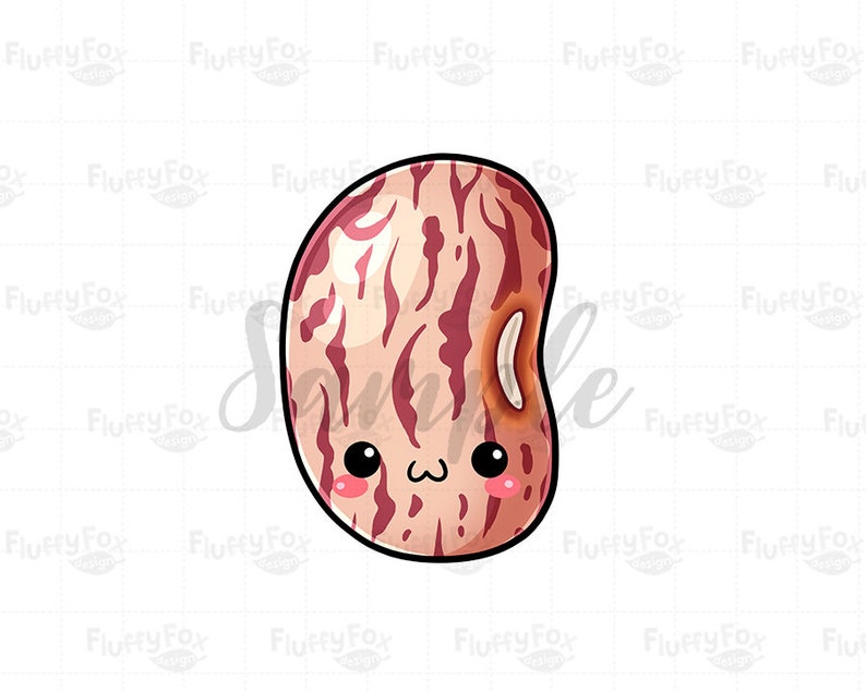Kawaii Beans Clipart, Cute Bean Faces Clip Art, Seeds Cartoon Food ...