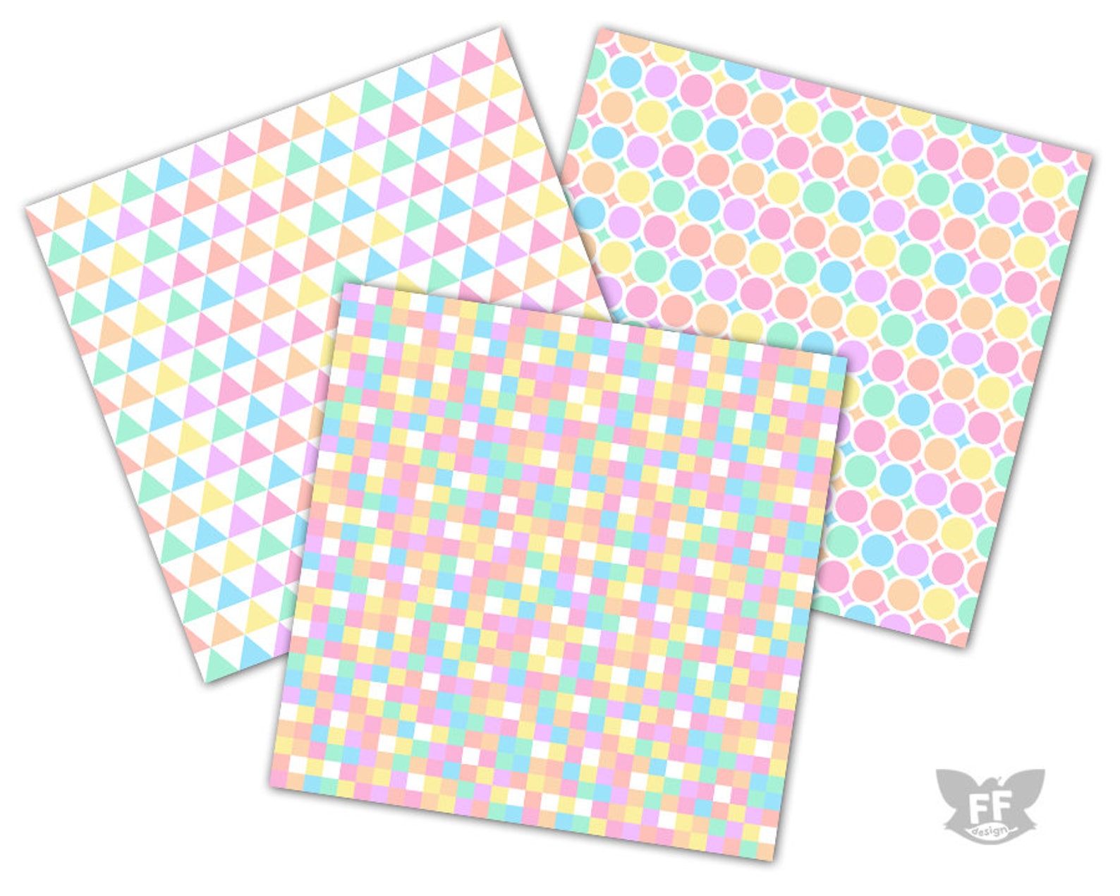 Pastel Rainbow Digital Paper, Soft Color Seamless Pattern, Colorful ...