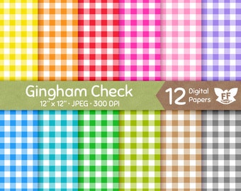 100 Gingham Pattern Digital Paper Commercial Use Seamless - Etsy