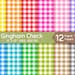 Gingham Check Digital Paper, Seamless Pattern, Tileable Background ...