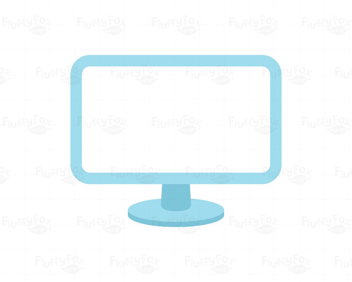 Computer Monitor Clipart Lcd Screen Clip Art PC Gaming TV - Etsy