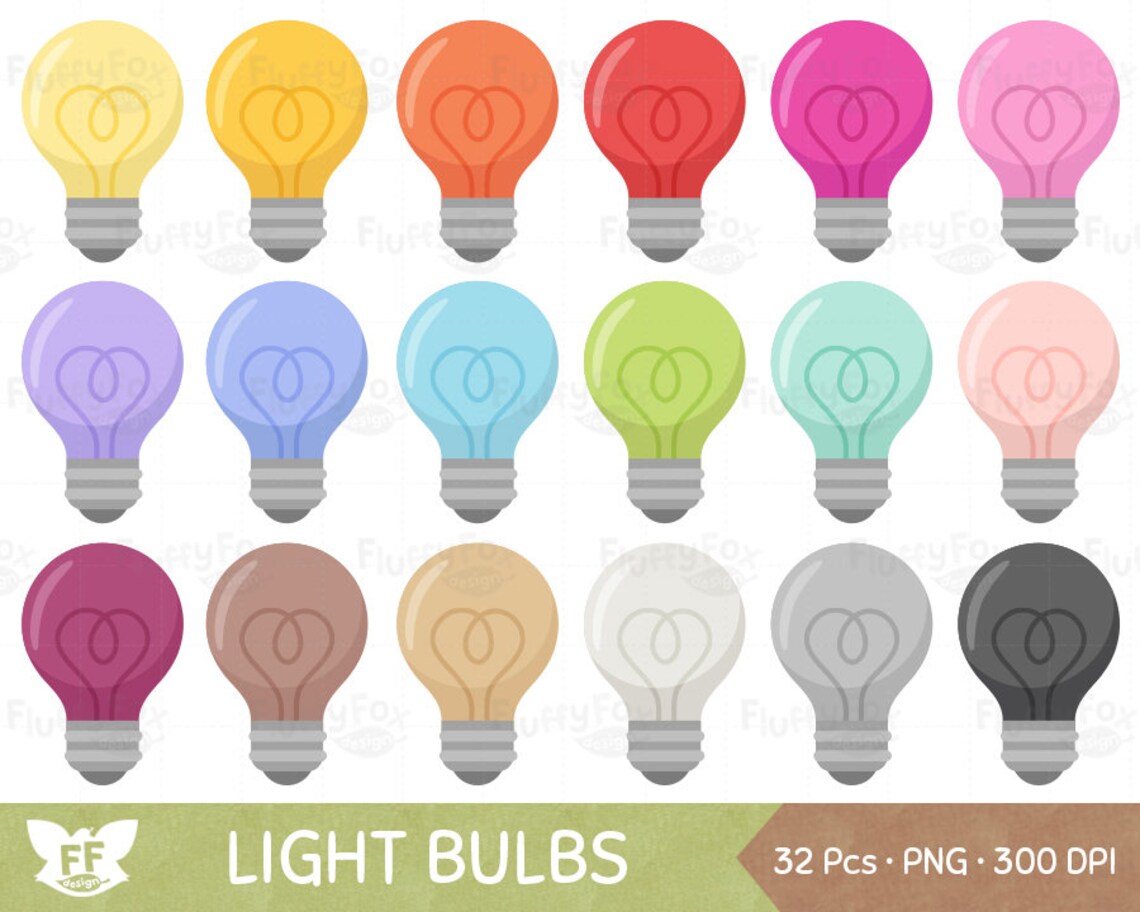 Light Bulb Clipart Lamp Bulbs Clip Art Electricity Electric | Etsy