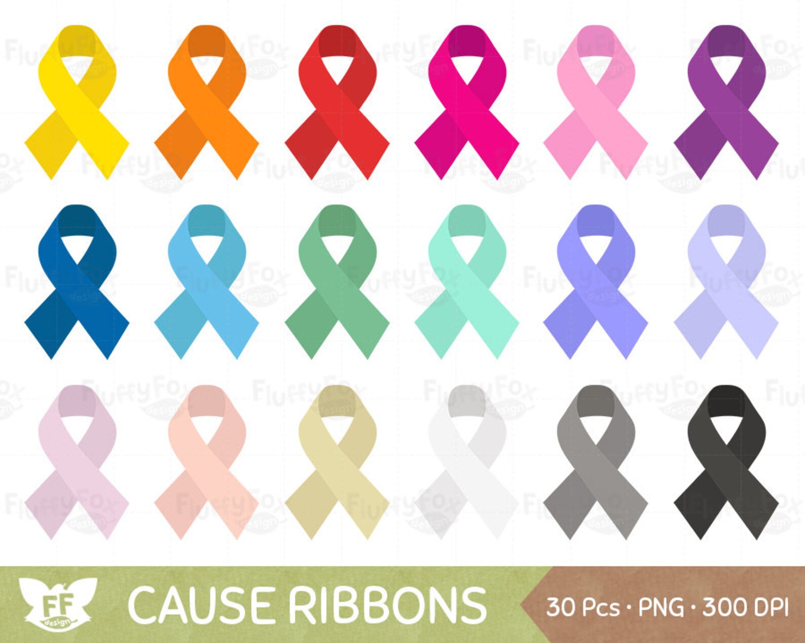 Awareness Ribbon Clipart Cause Ribbons Clip Art Breast - Etsy