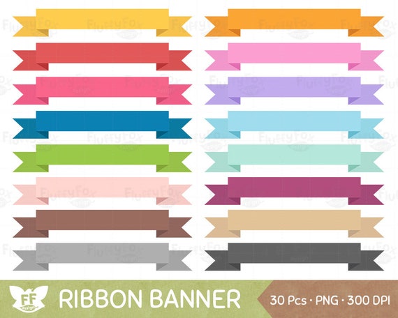 Flat Ribbon Banner Clipart