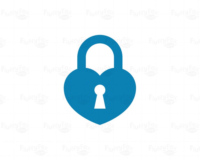 Heart Padlock Clipart Padlocks Clip Art Love Cute Colorful | Etsy