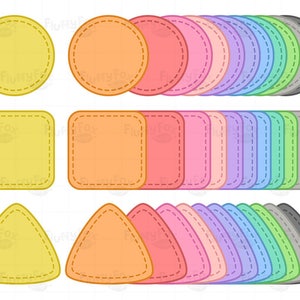Patched Shapes Clipart, Patches Shape Clip Art, Patch Circle Square ...