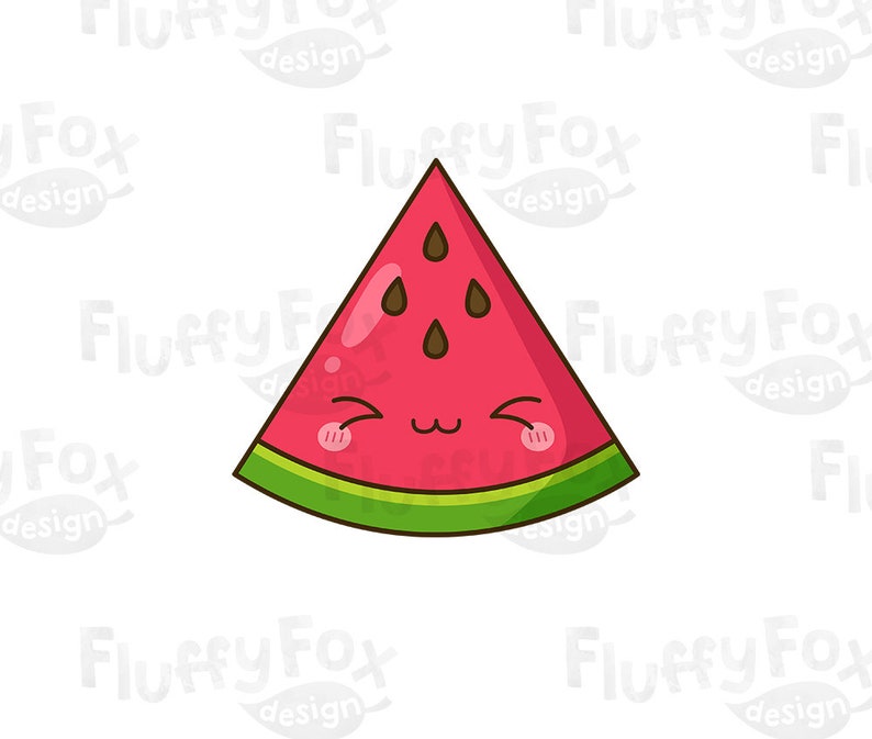 Kawaii Watermelon Slices Clipart Cute Fruit Faces Clip Art - Etsy